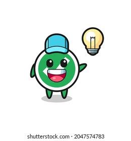 Check Mark Character Cartoon Getting Idea Stock Vector Royalty Free