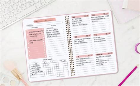 Trees Weekly Planner Notebook Undated Daily Schedule Agenda Sprial Goals Planner With Habit