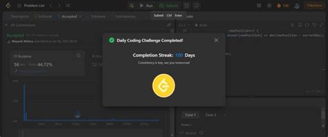 100dayschallenge Dsa Codingjourney Problemsolving Leetcode