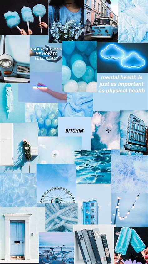 Aesthetic Blue Collage Wallpapers Top Free Aesthetic Blue Collage