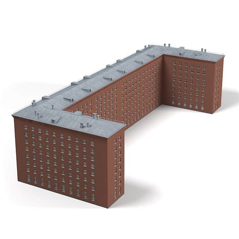 Brick U Shape Building 3d Max Brick U Shape Building 3d Max