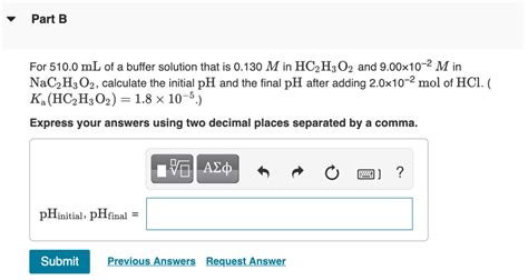 solved for 510 0 ml of a buffer solution that is 0 130m in