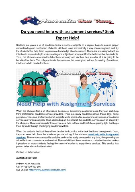 Do You Need Help With Assignment Services
