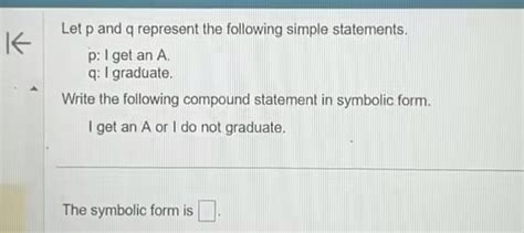 Solved Let P And Q Represent The Following Simple