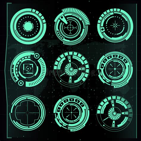 Abstract Future Concept Vector Futuristic Blue Virtual Graphic Touch User Interface Hud Stock