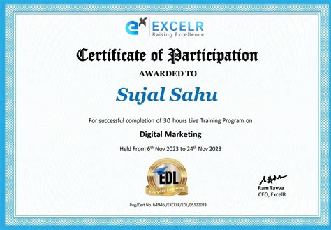 Sujal Sahu On Linkedin Excelr Digitalamarketing