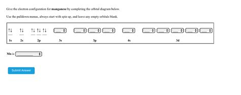 Solved Give The Electron Configuration For Manganese By