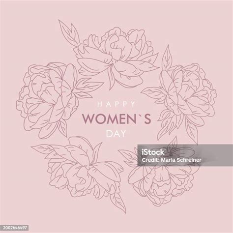 여성의 날 인사말 카드 꽃 프레임 사각형 벡터 일러스트 레이 션 0명에 대한 스톡 벡터 아트 및 기타 이미지 0명 3월 개념 Istock