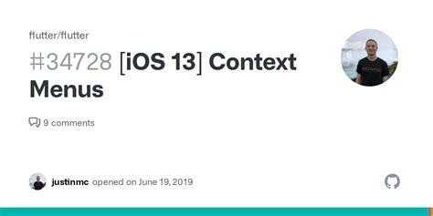 Ios 13 Context Menus · Issue 34728 · Flutterflutter · Github
