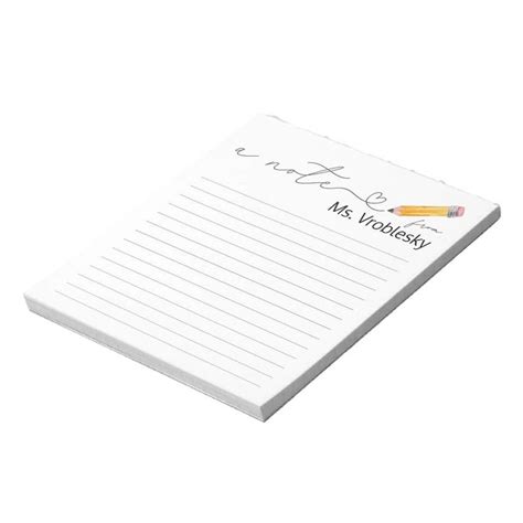 Personalizable Scripted Teacher Notepad Zazzle
