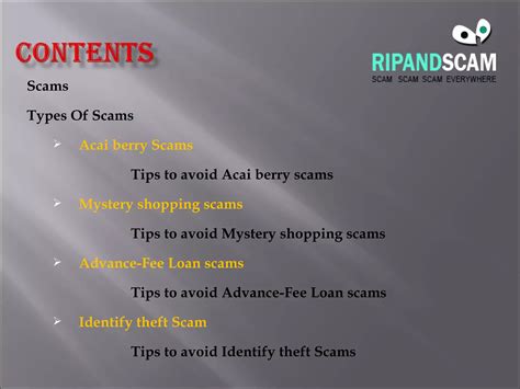 Scam Types And Its Avoidance Ppt