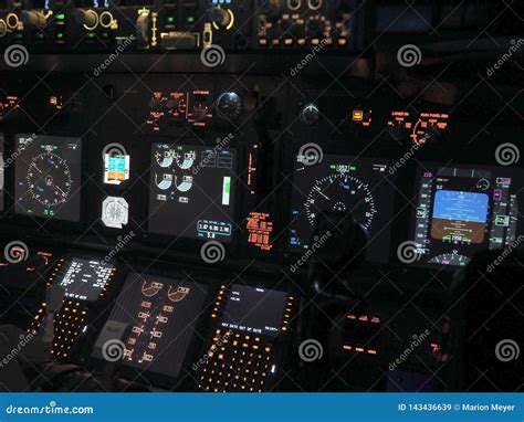 Cockpit Of A Boeing 737 Airplane Editorial Photo