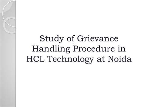 Grievance Handling Procedure Pptx