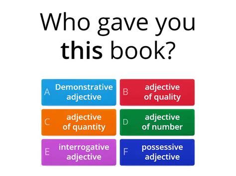 Identify The Type Of Adjective Of The Bold Adjective Quiz