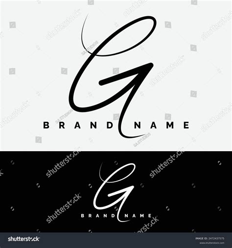 Letter G Signature Logo Initial Alphabet Stock Vector Royalty Free
