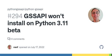 Gssapi Wont Install On Python 311 Beta · Issue 294 · Pythongssapipython Gssapi · Github
