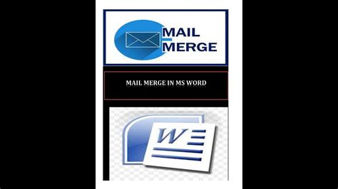 Mail Merge In Ms Word Step By Step Process How To Create Mail Merge Document In Ms Word Youtube