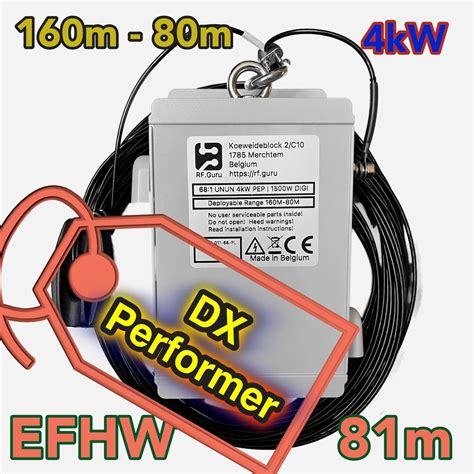 Efhw16080 4kw High Power Inverted L Endfed Halfwave Dual Band 160m 80m