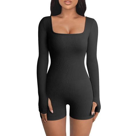 Wnvmwi Jumpsuits For Women Yoga Rompers Workout Ribbed Jumpsuits Long