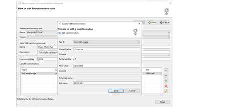 deploy transformation rule unix start image help