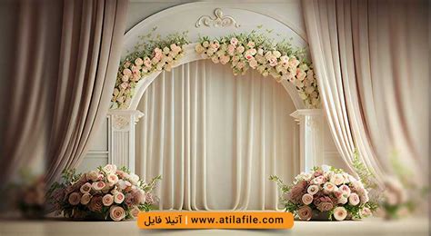 بک گراند عروس و داماد برای فتوشاپ آتیلا فایل