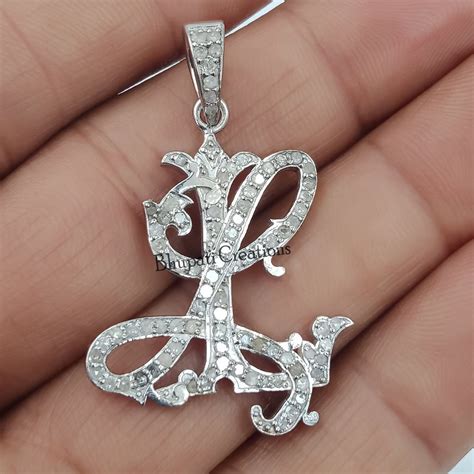 Natural Silver Ll Monogram Letter Monogram Custom Monogram Diamond Monogram Vintage Monogram