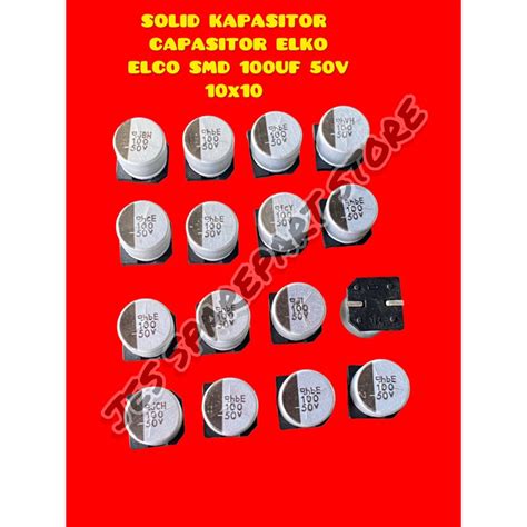 Jual Solid Kapasitor Capasitor Elko Elco Smd 100uf 50v 10x10 Shopee
