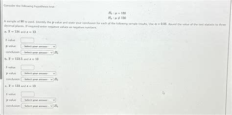Solved Consider The Following Hypothesis Chegg