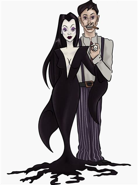Morticia And Gomez Addams Cartoon