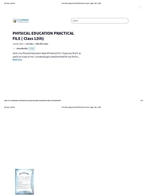 Physical Education Practical File Class 12th Pdf Pdf