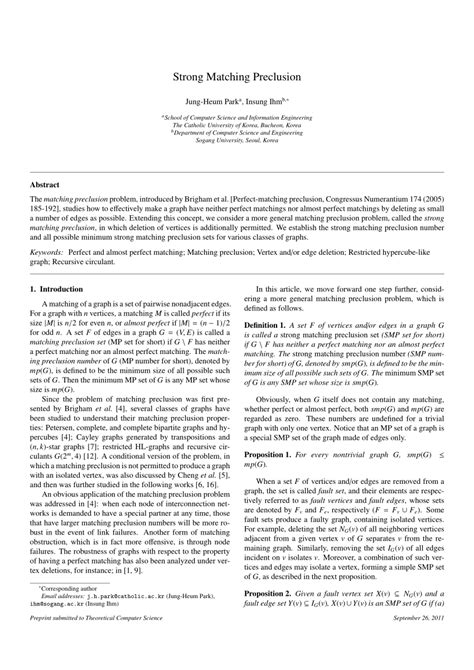 Pdf Strong Matching Preclusion