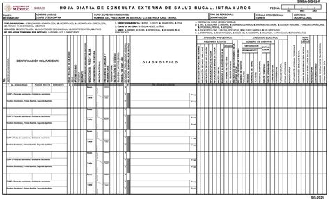 Hoja Diaria De Consulta Externa De Salud Bucal Llenopptx