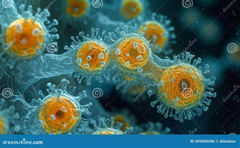 Respiratory Syncytial Virus Rsv Under Microscope Ai Generated Stock Illustration