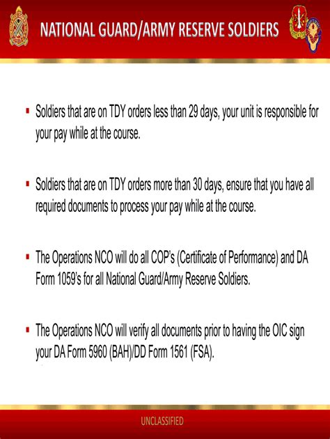 Fillable Online Soldiers That Are On Tdy Orders Less Than 29 Days Your Unit Is Responsible For