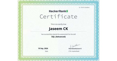 jaseem c k on linkedin hackerrank skill certificate