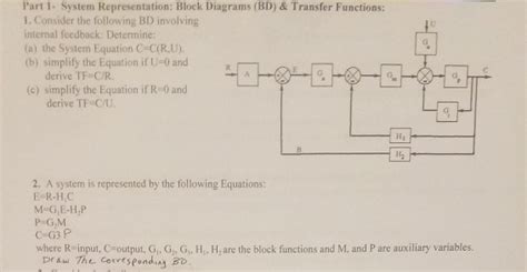 Solved Part System Representation Block Diagrams BD Chegg