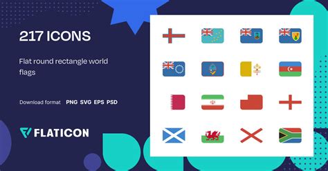 pack de iconos flat round rectangle world flags others 215 iconos svg
