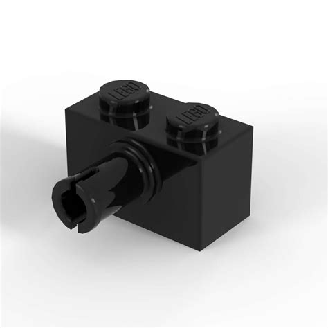 Lego Part 1x2 Brick Modified With Pin Black Brick Land