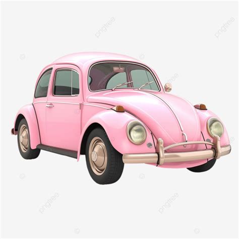 Cartoon Cute Pink Slug Bug Car Isolated Cartoon Cute Bug Png