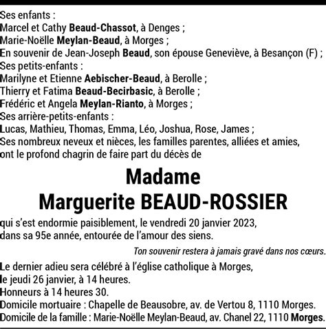Marguerite Beaud Rossier Hommages