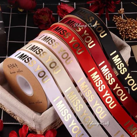 41m 25cm Miss You Ribbon Reben Riben T Satin Flower Bouquet Happy Birthday Bunga Hadiah