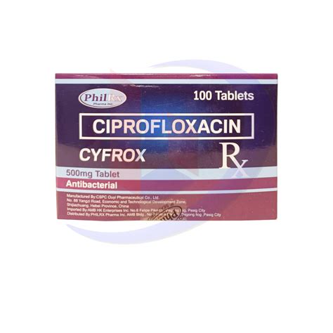 Ciprofloxacin Cyfrox 500mg Antibacterial Tablet 100s Bambang