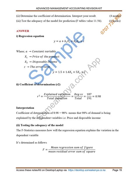 Advanced Management Accounting Revision Kit Kasneb Cpa Atd Cs Ccp