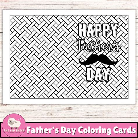 Fathers Day Coloring Cards Fathers Day Colorable Foldable Cards