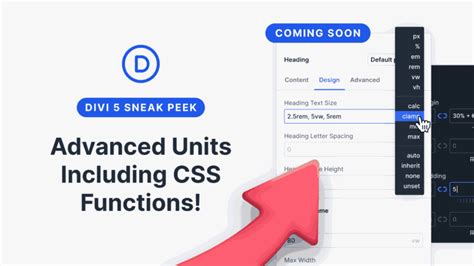 Divi 5 Sneak Peek Advanced Units Including Css Functions