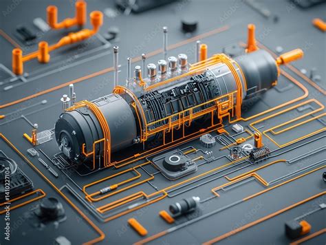 Stock Illustration „explodedview Diagram Of A Fuel Cell Engine S