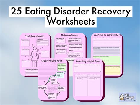 25 Eating Disorder Recovery Worksheets Printable Etsy