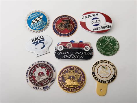Commemorative Automobile And Concours Badges Vintage Motor Cars Of