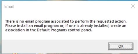 There Is No Email Program Associated To Perform The Requested Action