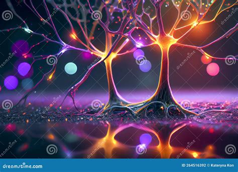 Neurons Brain Cells Neural Network Concept Generative Ai Illustration Stock Illustration